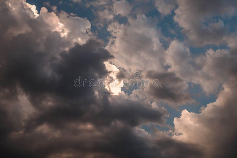 Dark Gray Sky Day Scene Dark Clouds Over Cereal Fields with Rays Stock ...