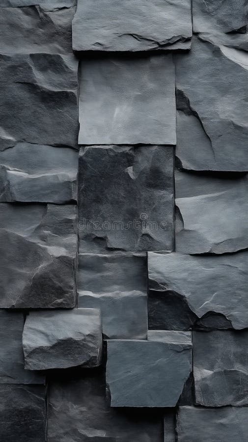Dark Gray Slate Stone Wall Texture, Seamless Pattern. Architectural and ...