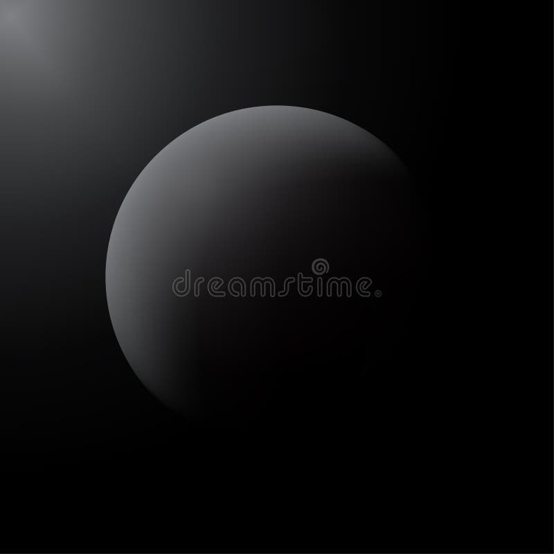 Dark Gray Sphere. Gradient Shading Illustration. Vector Cosmic Object ...