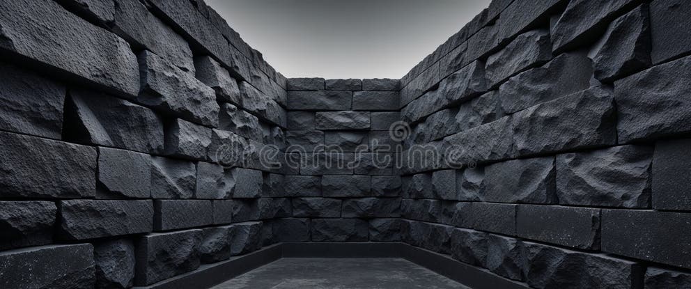 Dark Gray Stone Wall Texture Background Design Stock Image - Image of ...