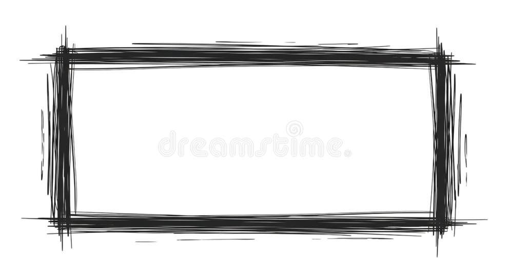 Sketchy Rectangle Frame, Hand Drawn Border, Rough Edges, Graphic ...