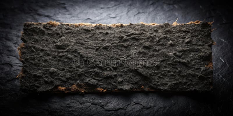 Dark Gray Textured Surface with Rough Edges on a Black Background ...