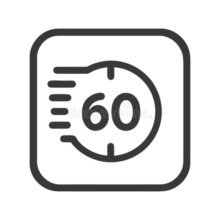 Sixty Seconds Timer Icon, Speed and Time Management Concept Stock ...