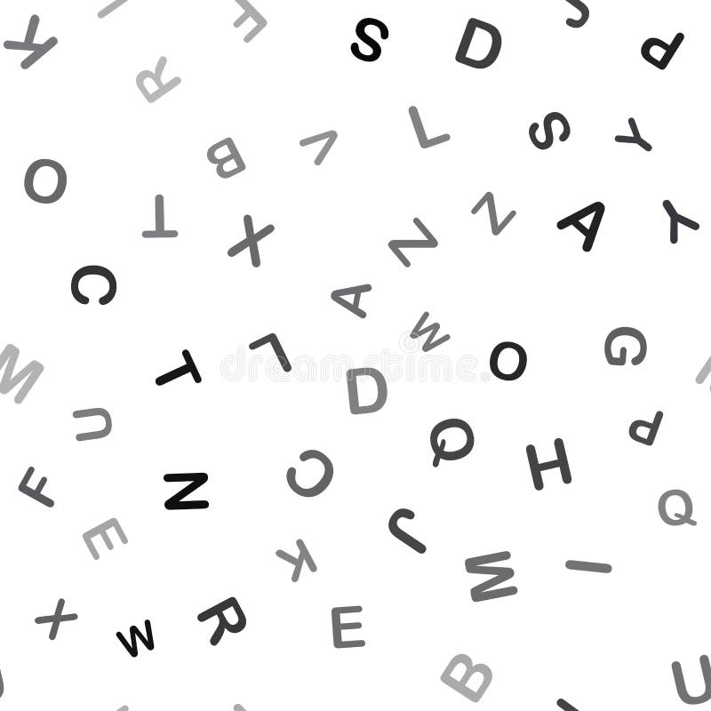 Dark Gray Vector Seamless Texture with ABC Characters. Stock Vector ...