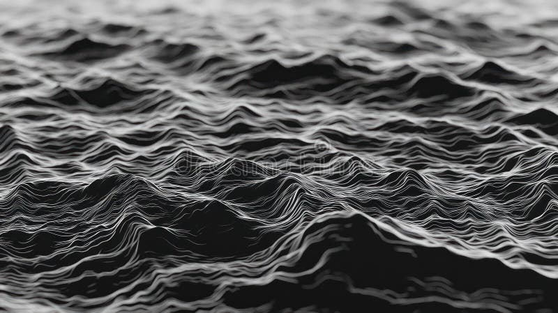 Dark Grayscale Waves Abstract Background Textured Surface Stock ...