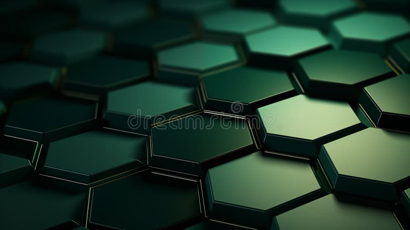 Dark Green Abstract Background, Textured by Hexagons. Perforated with ...