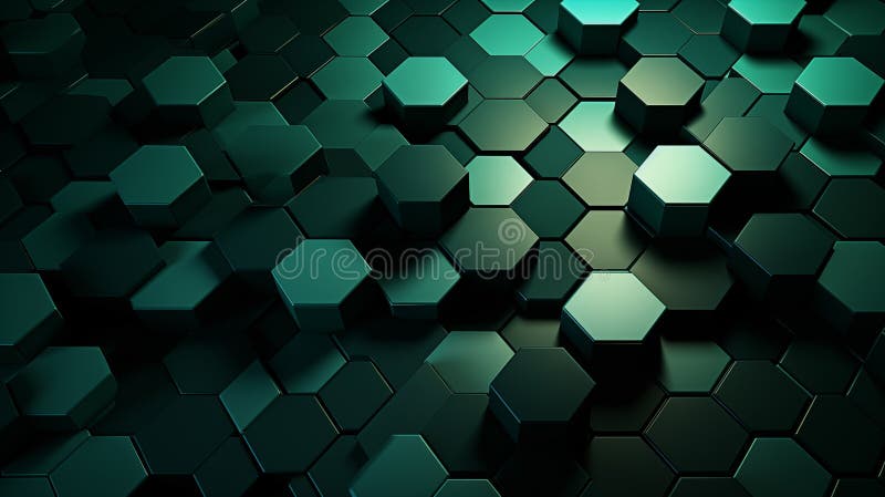 Dark Green Abstract Background, Textured by Hexagons. Perforated with ...