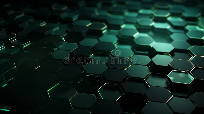 Dark Green Abstract Background, Textured by Hexagons. Perforated with ...