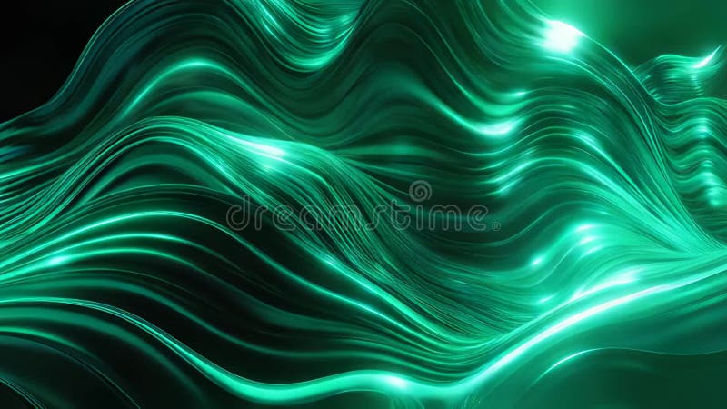 Dark Green Abstract Waves Smooth Flowing Motion Background Stock Video - Video of calming, waves ...