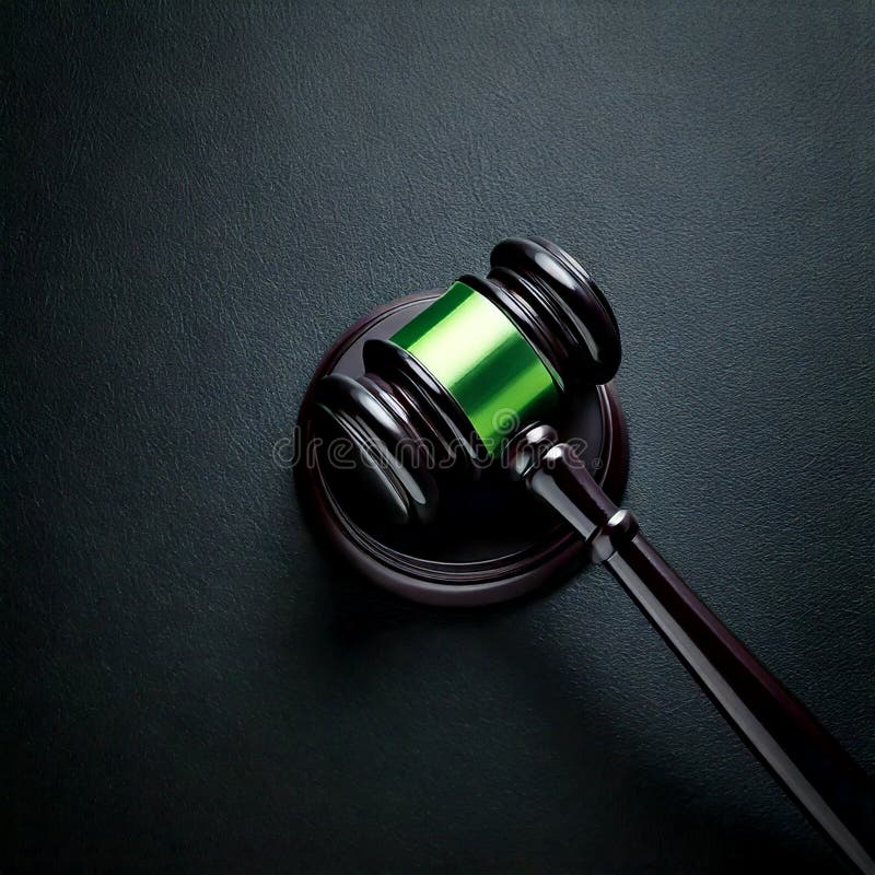 Dark Green Auction Gavel on Dark Grey Background - Symbol of Justice ...