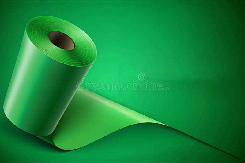 A Dark Green Background is the Backdrop for a Green Paper Roll that ...