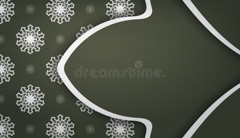 Dark Green Banner with Mandala White Pattern for Design Under Your Logo ...