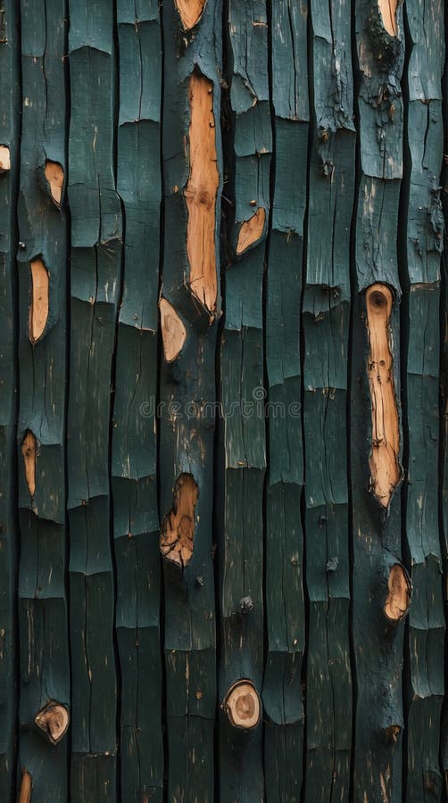 Dark Green Bark Texture with Unique Patterns and Intricate Details on ...