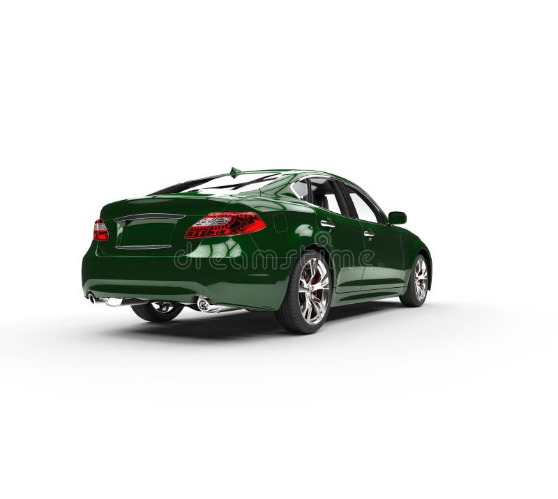 Dark Green Car Tail View stock photo. Image of prestige - 59005218