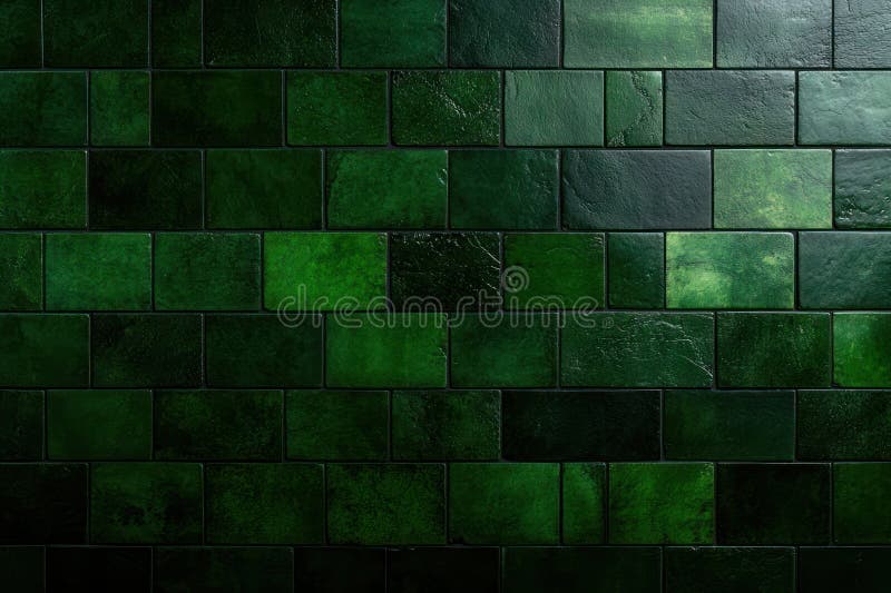 Dark Green Ceramic Subway Tiles - Wide Tile Background for Seamless ...