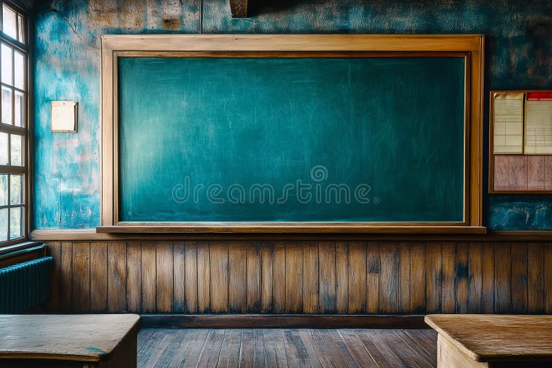 A Chalkboard Hanging on the Wall in a School Classroom Stock ...