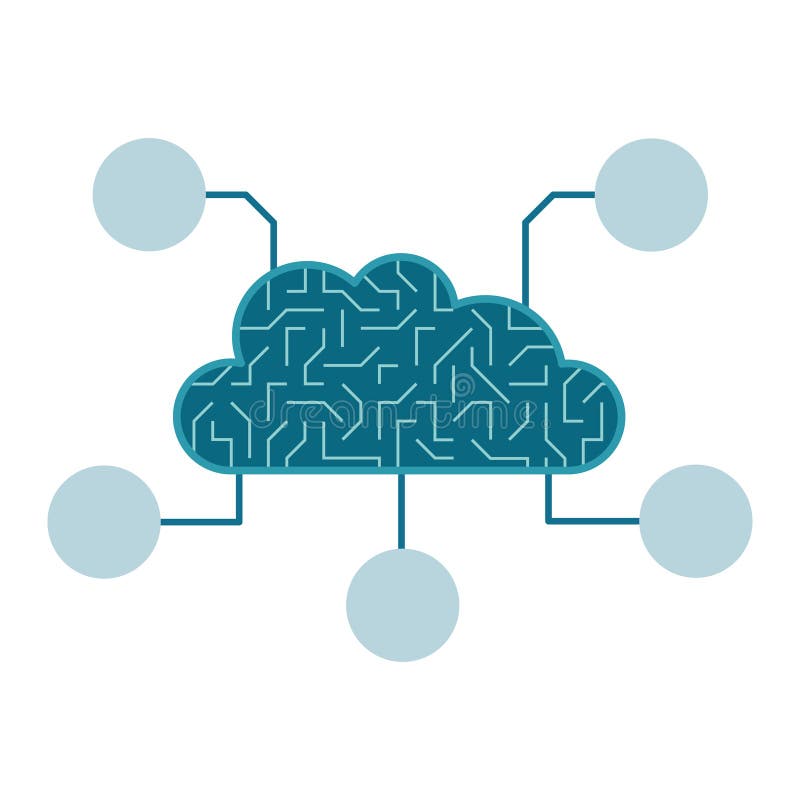 Dark Green Cloud Connected with Points Infographic Chart Design ...