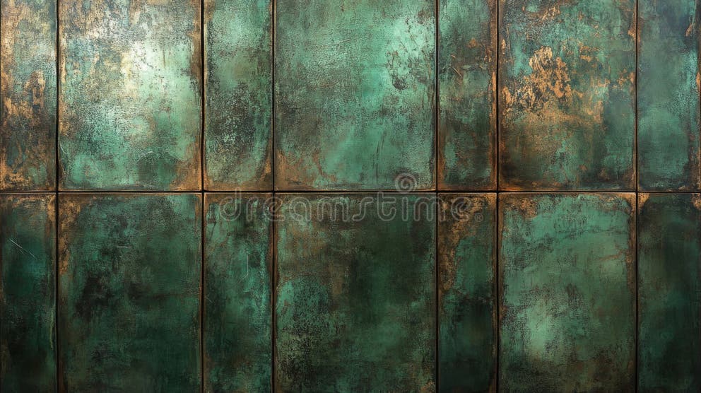 Dark Green and Copper Rectangular Tiles Texture Stock Illustration ...