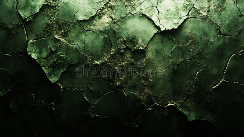 Dark Green Cracked Surface with a Dramatic and Mysterious Atmosphere ...