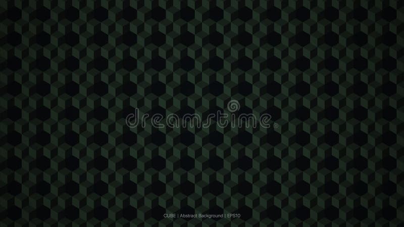Dark Green Cube Geometric Abstract Background. Cube Pattern Background ...