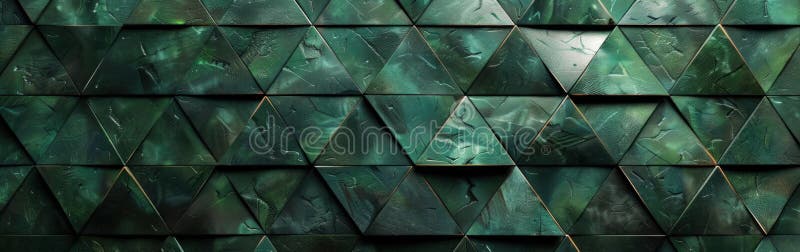 Abstract Dark Green Geometric Fluted Triangles Mosaic Texture ...
