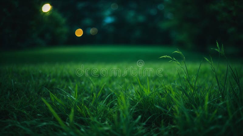 Dark Green Grass Leaves, Night and Darkness Concept. Beautiful ...