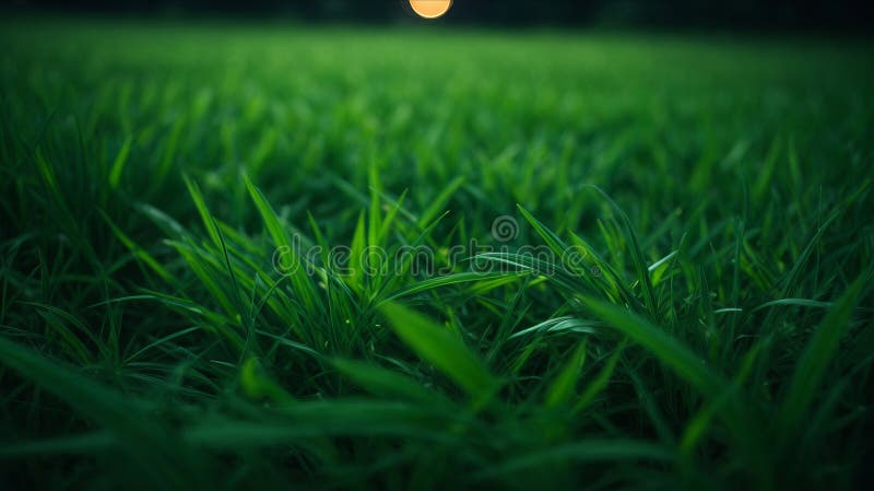 Dark Green Grass Leaves, Night and Darkness Concept. Beautiful ...