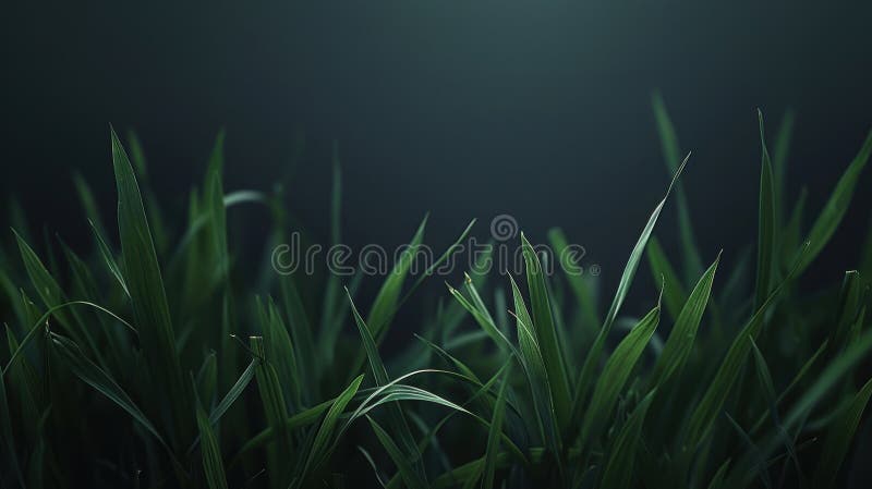 Dark Green Grass in the Night Stock Illustration - Illustration of ...
