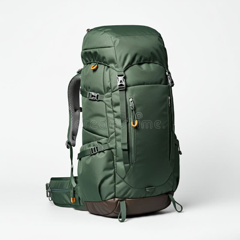 Dark Green Hiking Backpack with a Large Main Compartment and Multiple ...