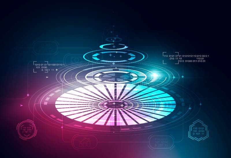 Dark Green Hud Interface and Infographics Stock Illustration ...