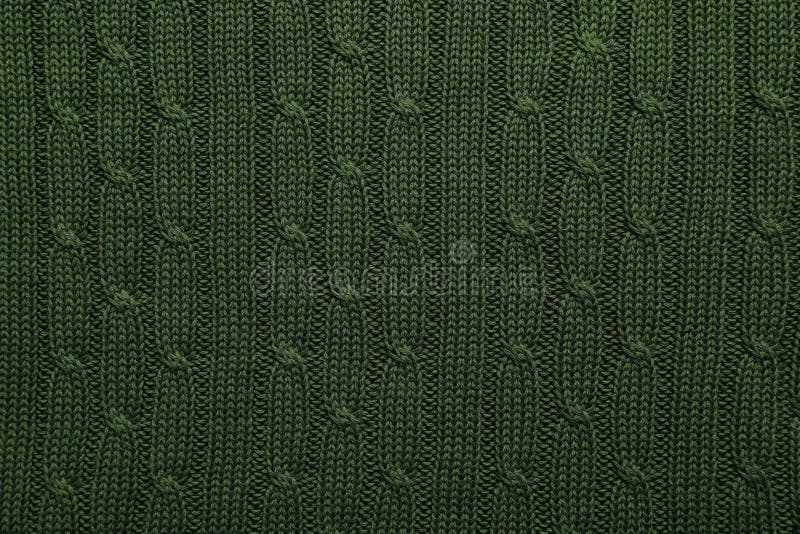 Dark Green Knitted Wool Texture As Background, Top View Stock Image ...