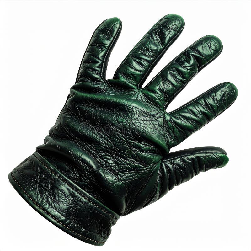 Dark Green Leather Gloves Closeup Stock Illustration - Illustration of ...
