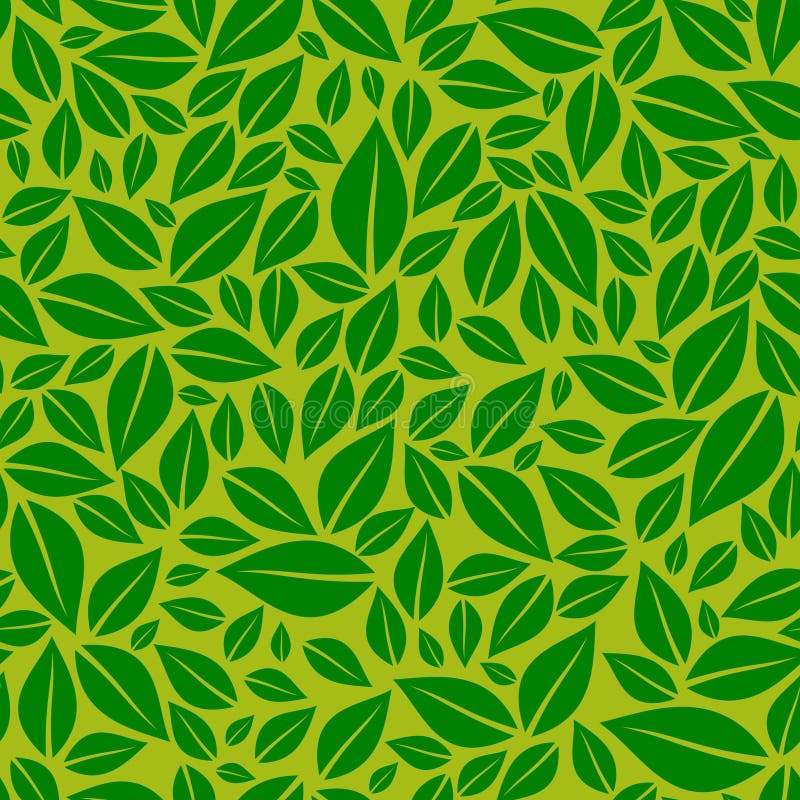 Dark Green Leaves on Light Green Background Seamless Tile-able Vector ...