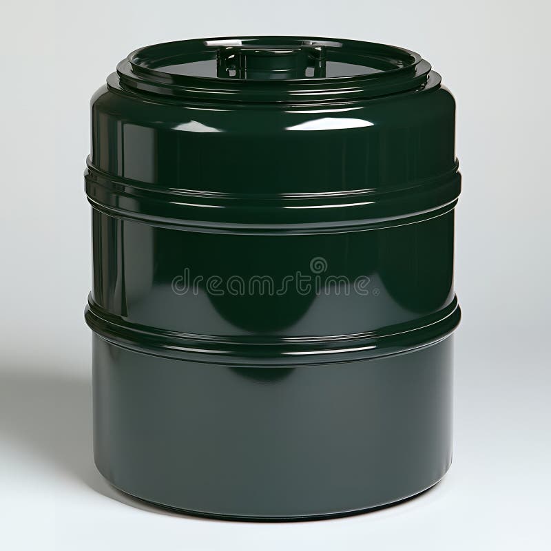 A Dark Green Metal Container with a Lid Stock Illustration ...