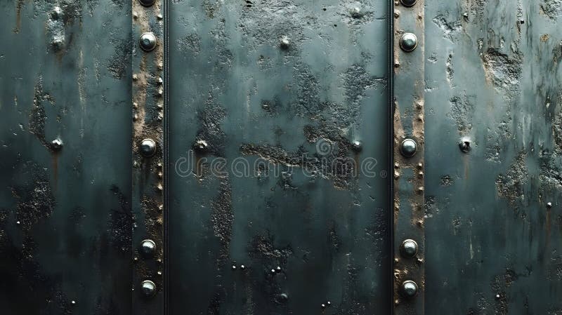 Dark Green Metal Texture with Rivets - Realistic Background Stock ...