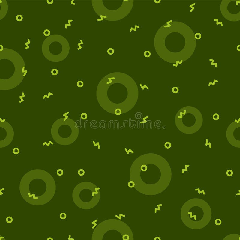 Dark Green Moss Geometric Memphis Seamless Pattern Stock Vector ...