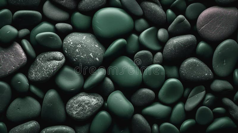 Dark Green Pebbles Background. Stock Illustration - Illustration of ...