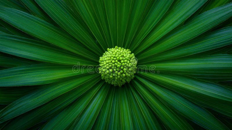 Dark Green Plant with Radial Leaf Pattern Stock Photo - Image of ...