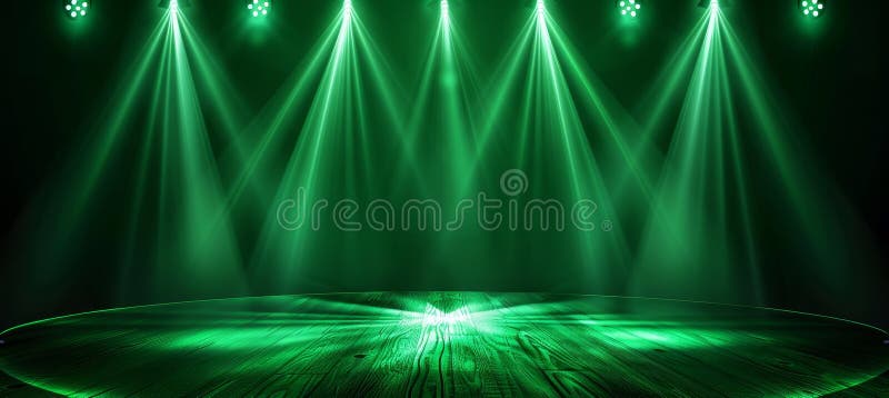 Dark Green Podium on Light Studio Stage with Product Display Spotlight ...