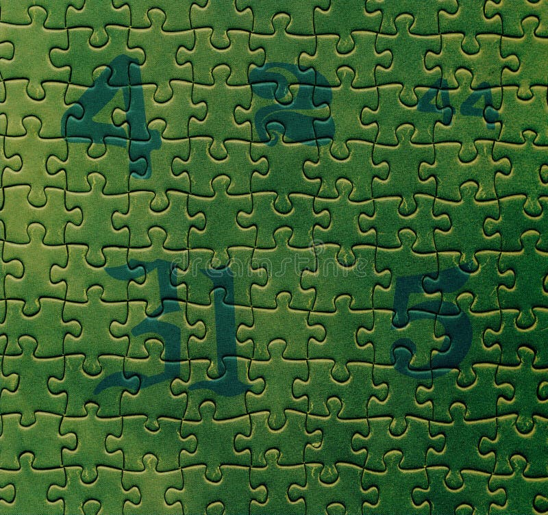 Dark Green Puzzle Pattern With Numbers Stock Image - Image of challenge ...