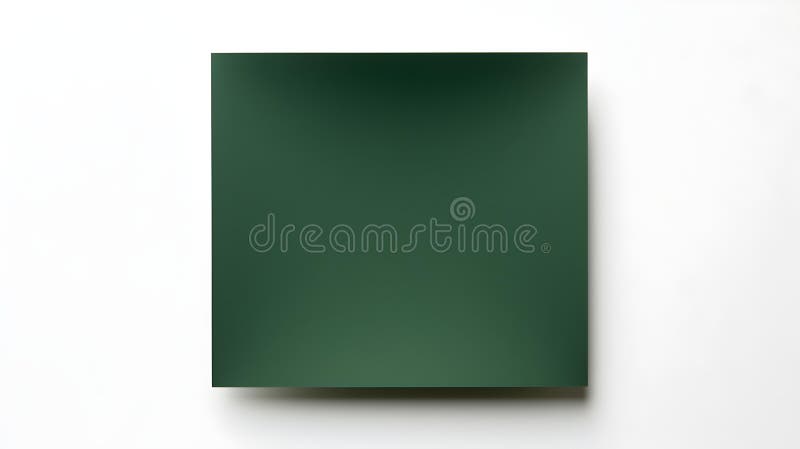 Dark Green Square Paper Note on a White Background. Brainstorming ...