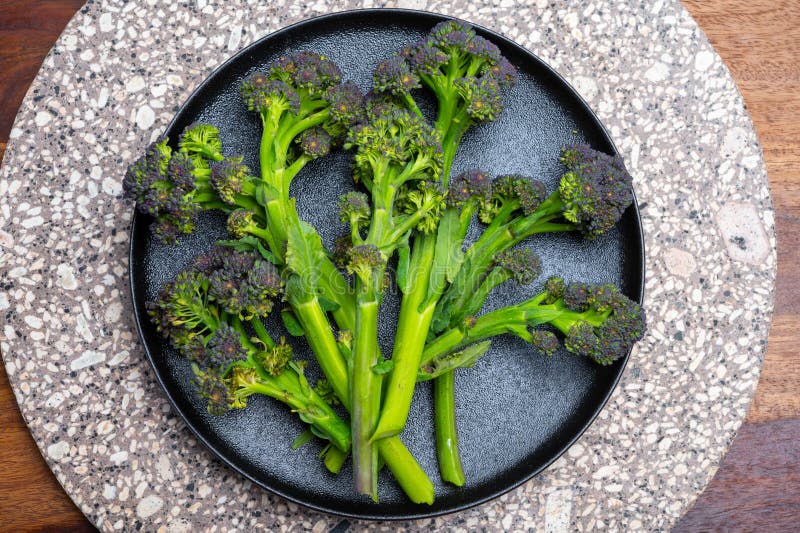 Dark Green Stems of Bimi Asparagus Broccoli Vegetables Stock Image ...