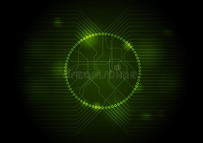 Dark Green Tech Circuit Board Background Stock Vector - Illustration of ...