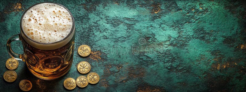 Celebrate St. Patricks Day with a Pint of Beer and Golden Coins ...