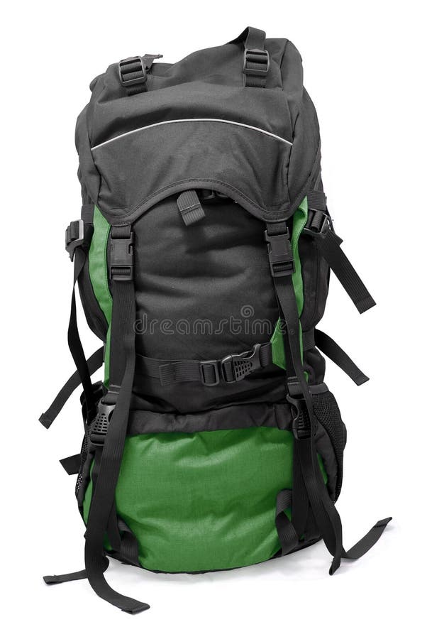 Orange tourist backpack stock image. Image of mountain - 2546995