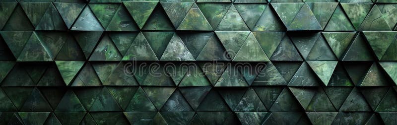 Dark Green Triangular Mosaic Tile Texture with Geometric Fluted ...