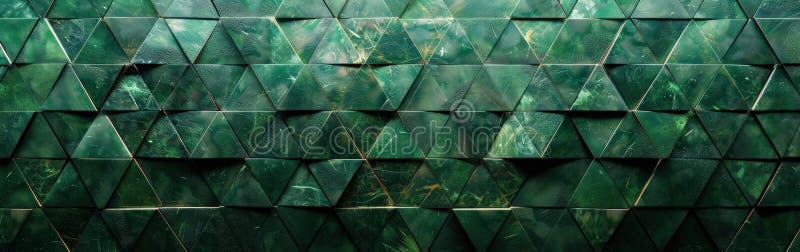 Dark Green Triangular Mosaic Tile Texture with Geometric Fluted ...