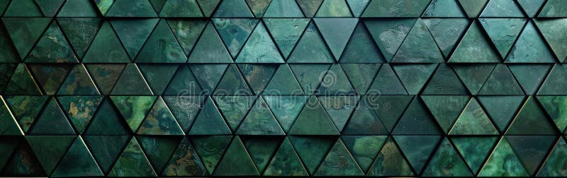 Dark Green Triangular Mosaic Tile Texture with Geometric Fluted ...