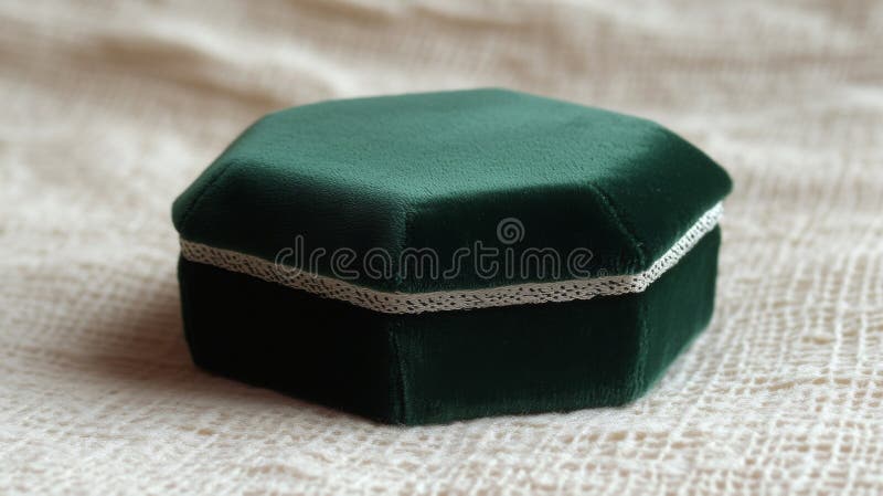 Dark Green Velvet Hexagon Ring Gift Box Stock Illustration ...