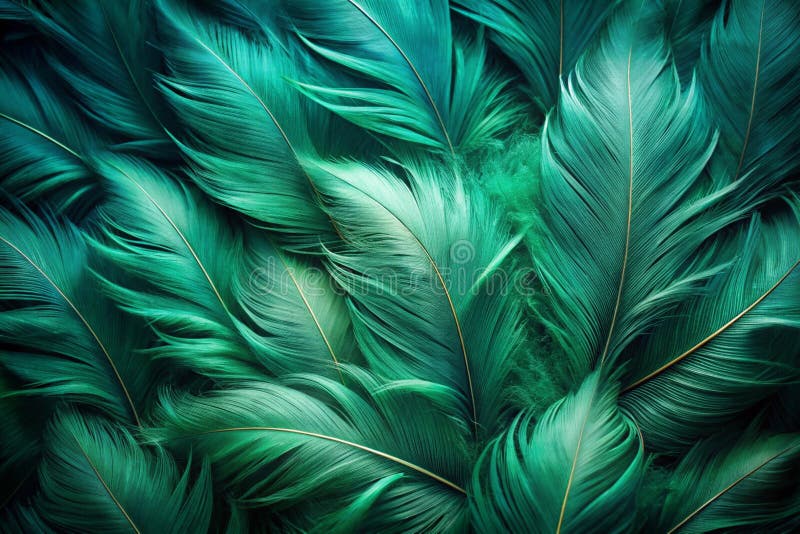 Dark Green Viridian Feather Texture Vintage Background Stock Image ...